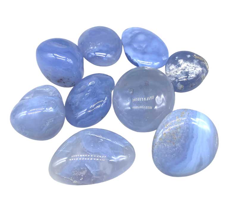 1 lb Chalcedony, Blue pebbles-Azuregreen