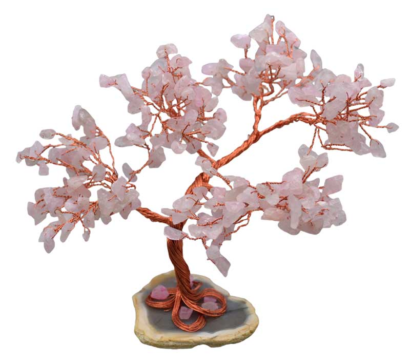 Rose Quartz gemstone tree