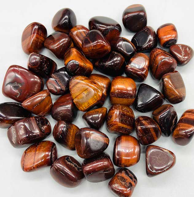 1 lb Tiger Eye, Red tumbled stones-Azuregreen